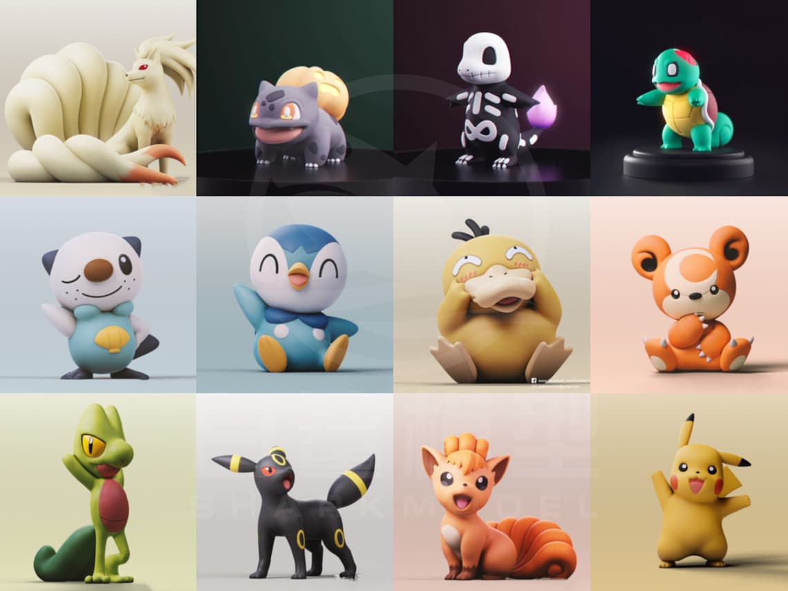 120 Pokemon STL File 5Gb Paquetes de paquetes STL 3D Archivo Pokemon ...