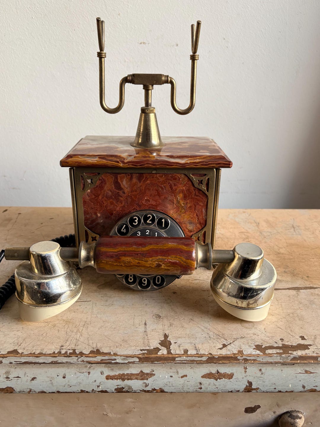 Vintage Onyx Rotary Phone, Retro Phone, Classic Desk Phone, Old Phone ...