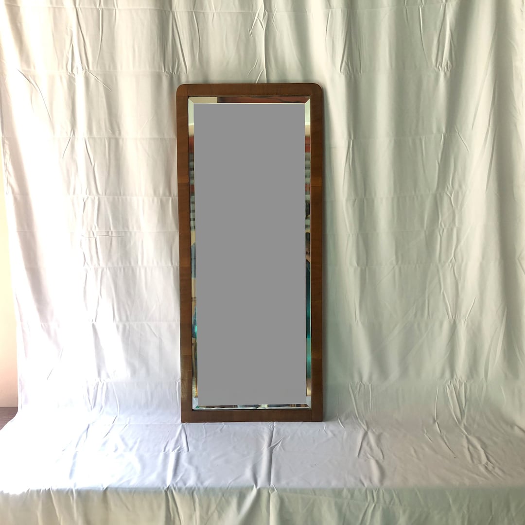 Vintage Wood Mirror Rectangle Shape, Antique Wall Decor, Handcrafted ...