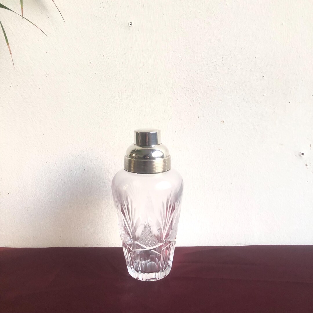Crystal Cocktail Shaker, Vintage Barware, Drinks Mixer, Retro Bar ...