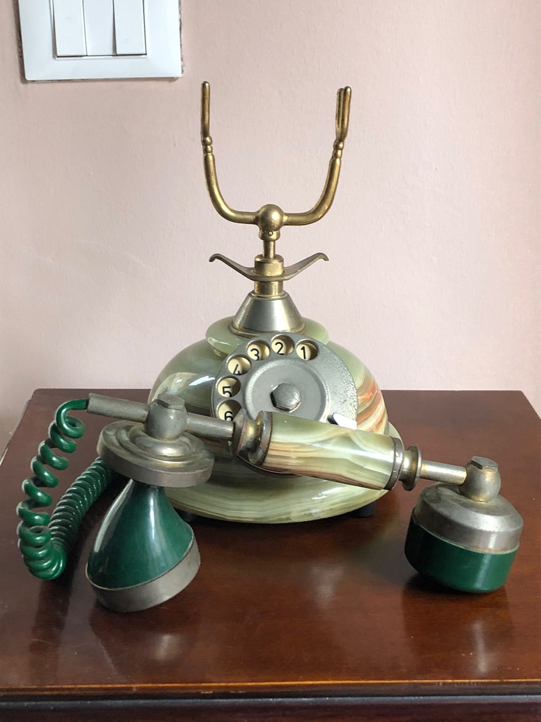 Vintage Onyx Rotary Phone, Retro Phone, Classic Desk Phone, Old Phone ...