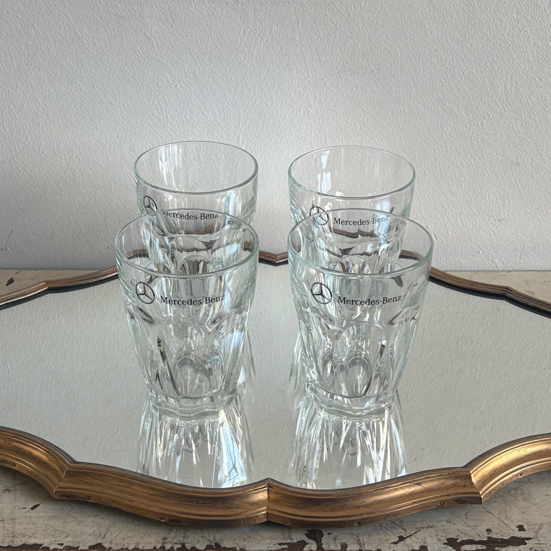Vintage Mercedes Benz Drinking Glasses, Car Enthusiast Gift, Retro ...