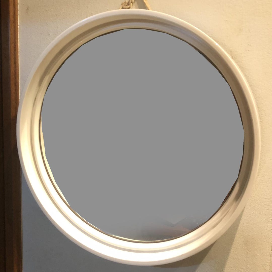 Vintage Mirror White Finish, Atomic Era Inspired Wall Hanging, Space ...