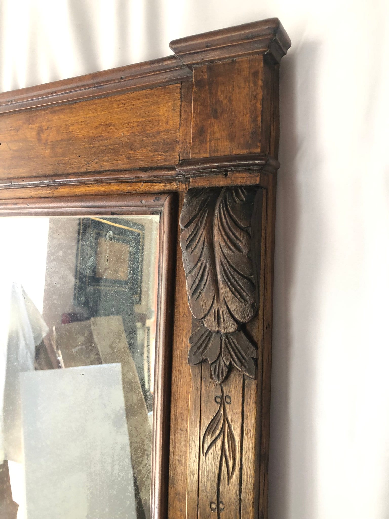 Antique Wood Mirror for Wall Decor, Vintage Home Accents, Handmade ...