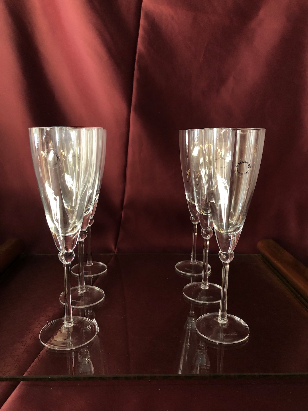 Vintage Murano Champagne Glasses, Handcrafted Glassware Set, Italian ...