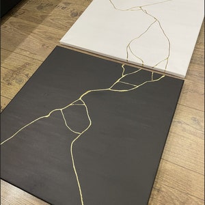 Kintsugi Wall Art, Two Piece Wall Art, Set of Two Wall Art, Minimal ...