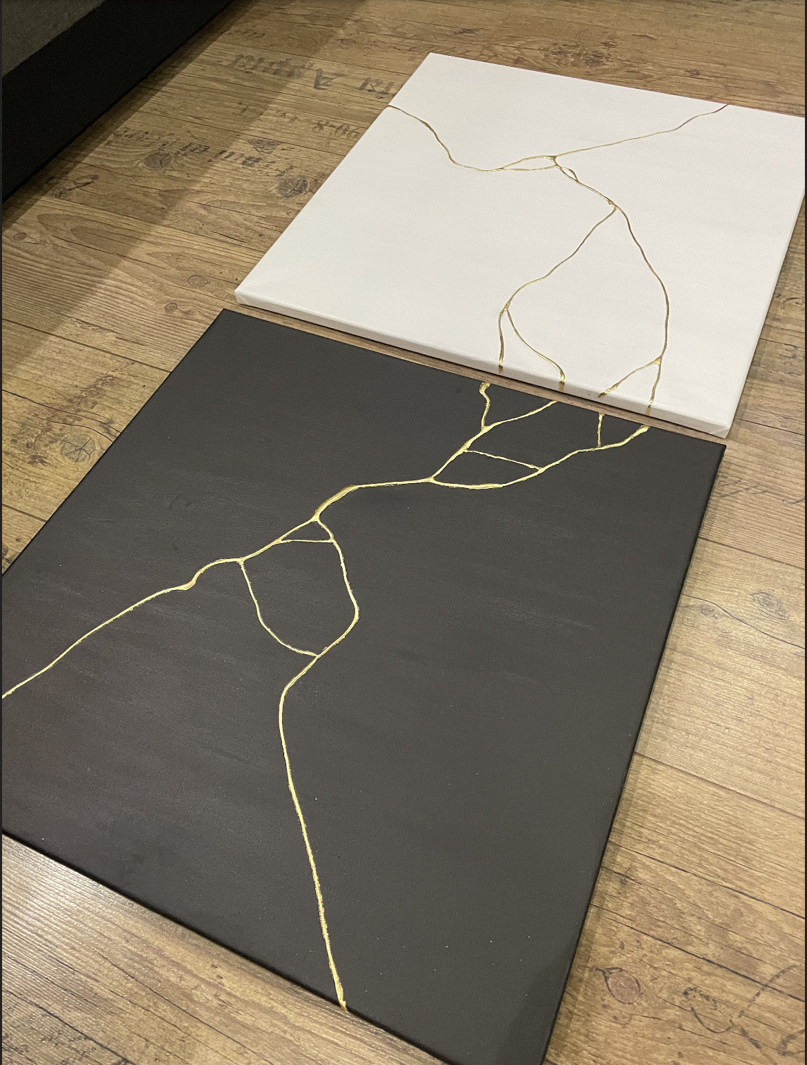 Kintsugi Wall Art, Two Piece Wall Art, Set of Two Wall Art, Minimal ...