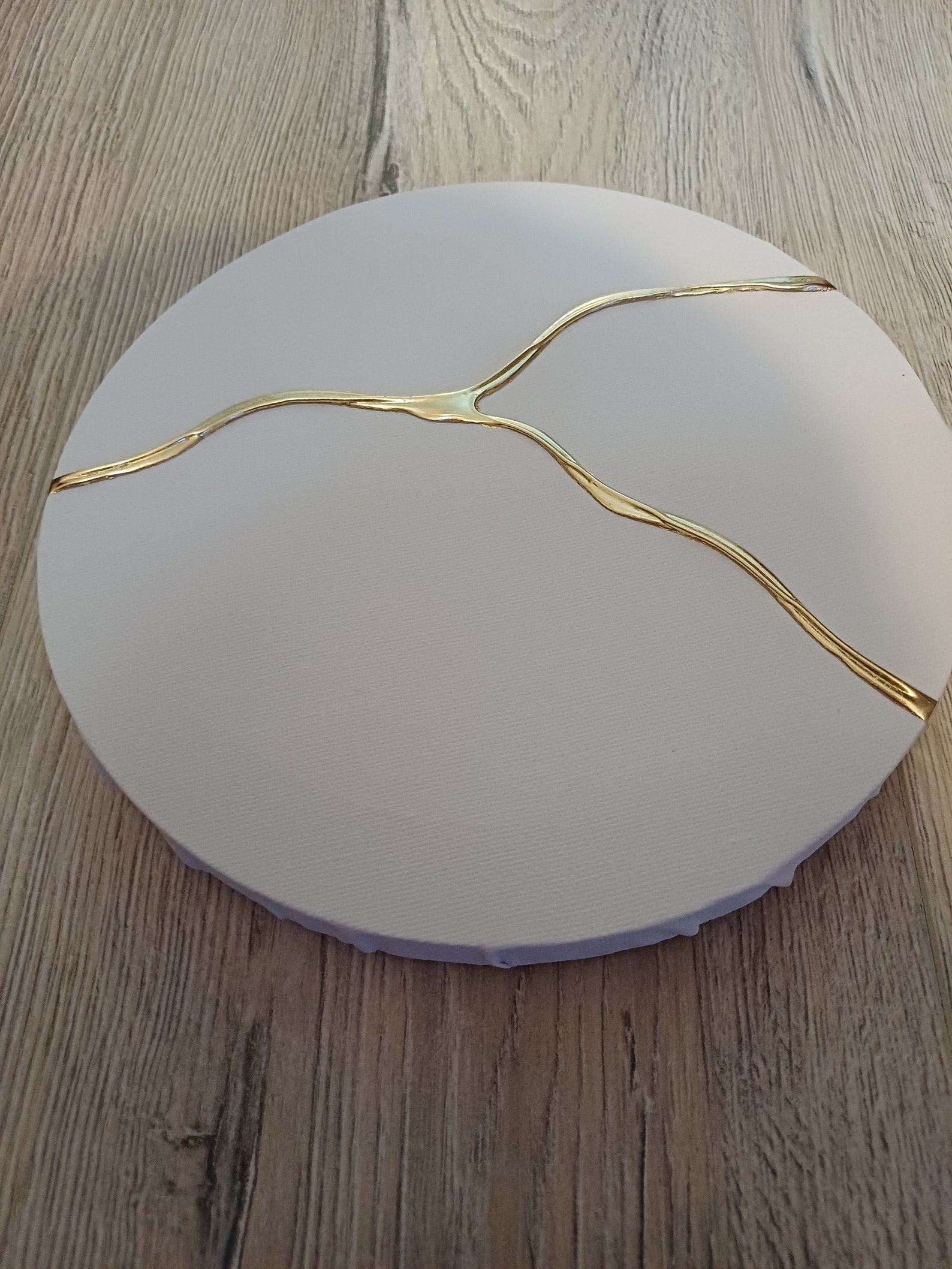 Kintsugi Pottery, Gold Painting, Japandi Wall Art, White and Gold ...
