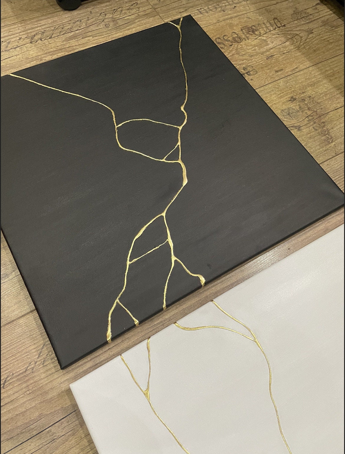 Kintsugi Wall Art, Two Piece Wall Art, Set of Two Wall Art, Minimal ...