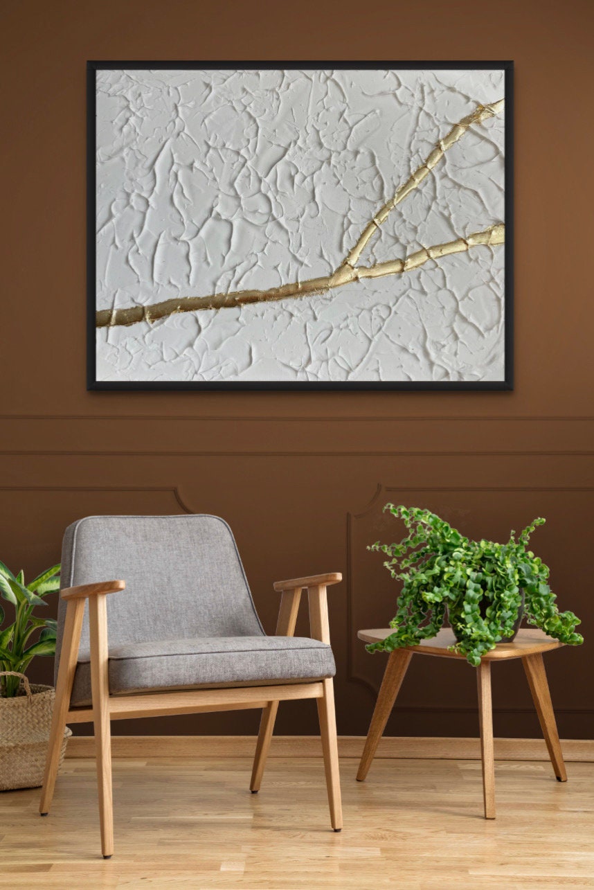 Kintsugi Minimalist Kintsugi Artconcrete Wall Art Log Cabin - Etsy