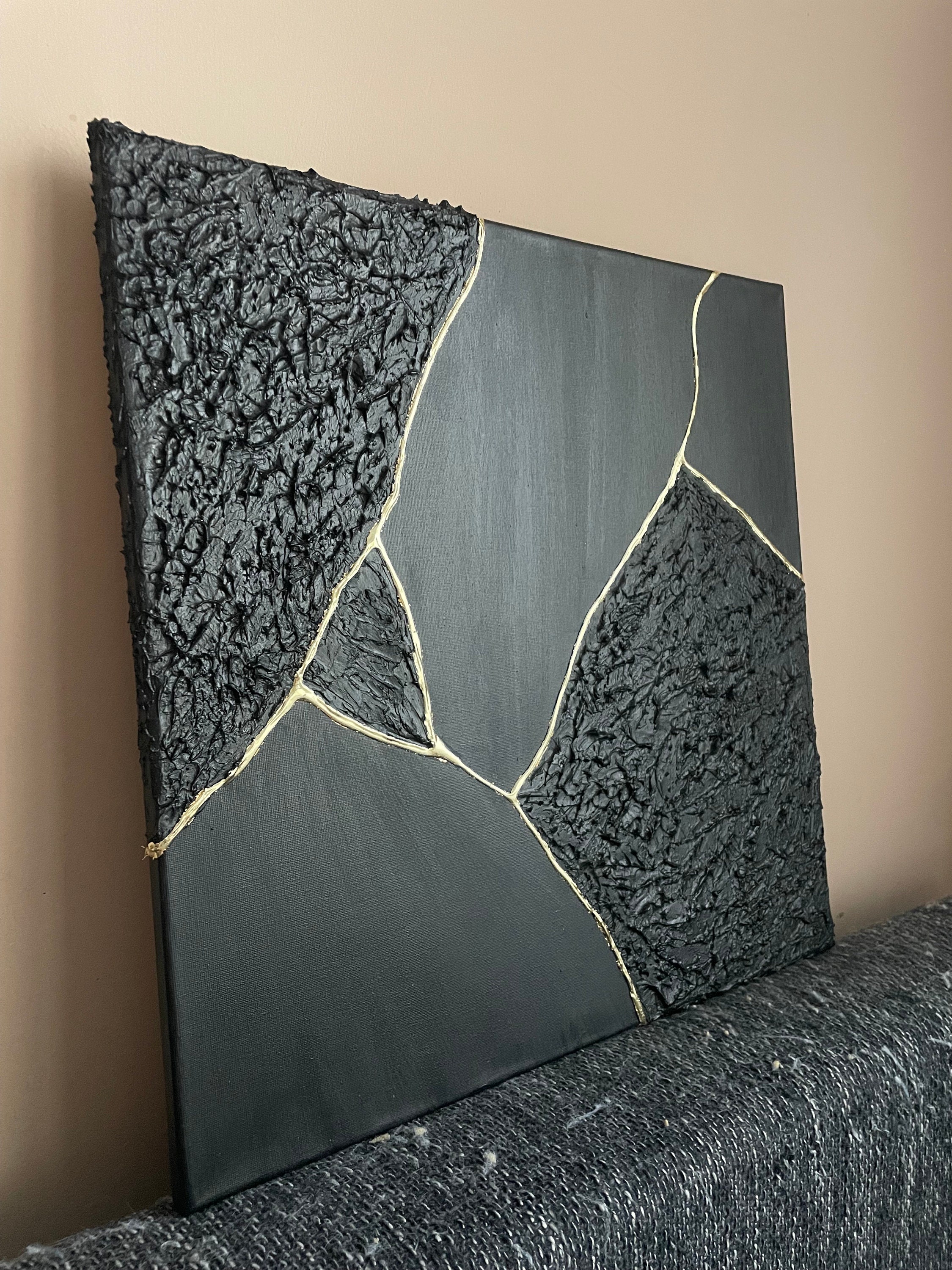 Kintsugi Art, Japan Wall Art, Kintsugi Painting, Plaster Wall Art ...