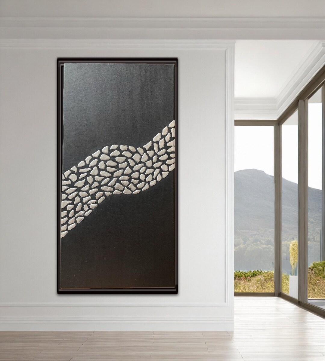 Silver Leaf Wall Art, Wabisabi, Silver Metal Wall Art, Silver Room ...