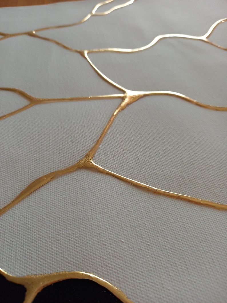 Kintsugi Art Mosaic Wall Art Black and White Wall Art - Etsy