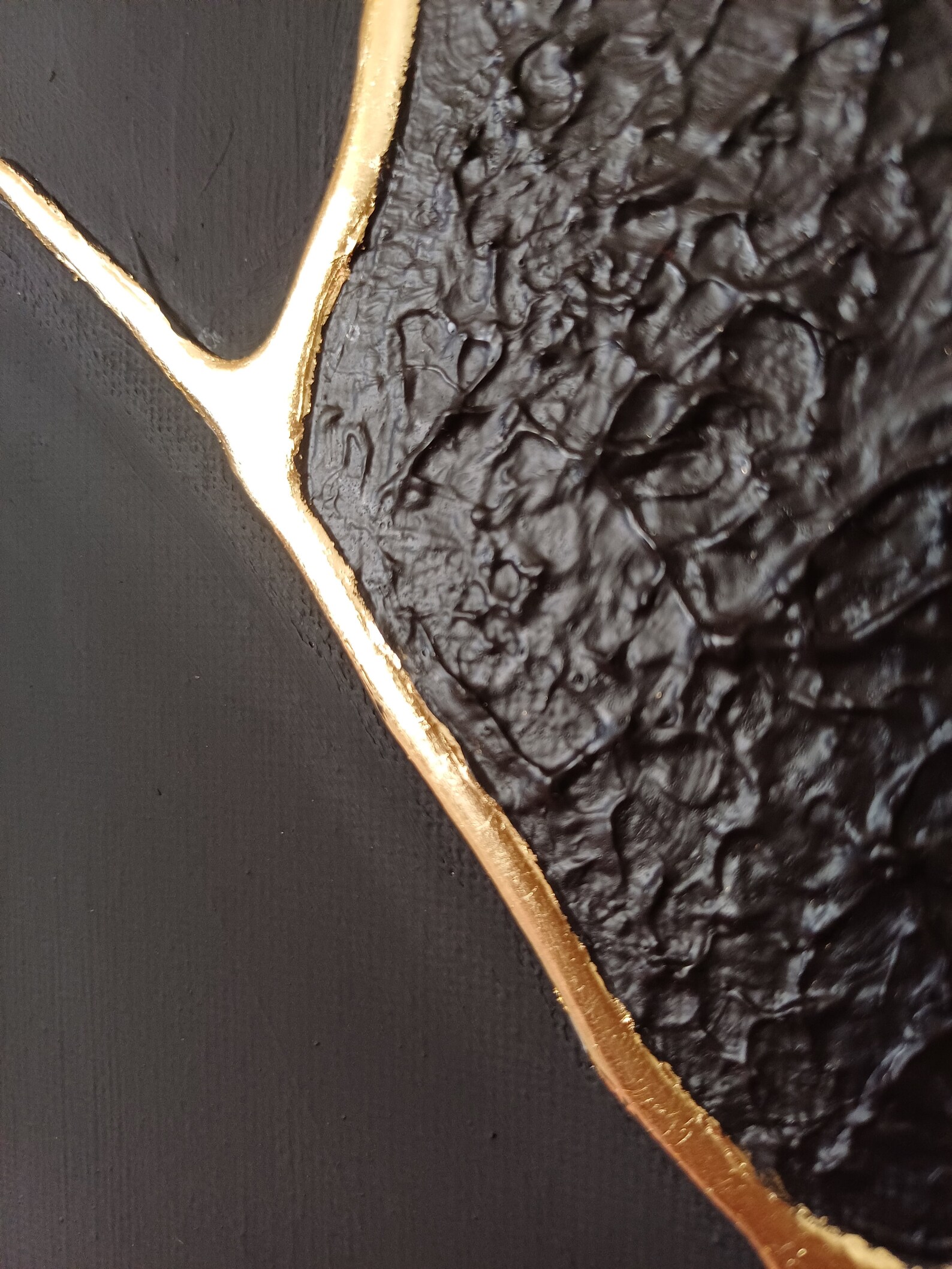 Kintsugi Art, Black Wall Art, Gold Wall Decor, Wall Art Gold Black ...