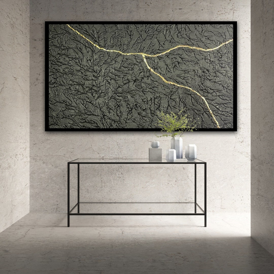 Wabi Sabi Wall Art, Kintsugi Wall Art, Large 3D Wall Art, Huge Painting ...
