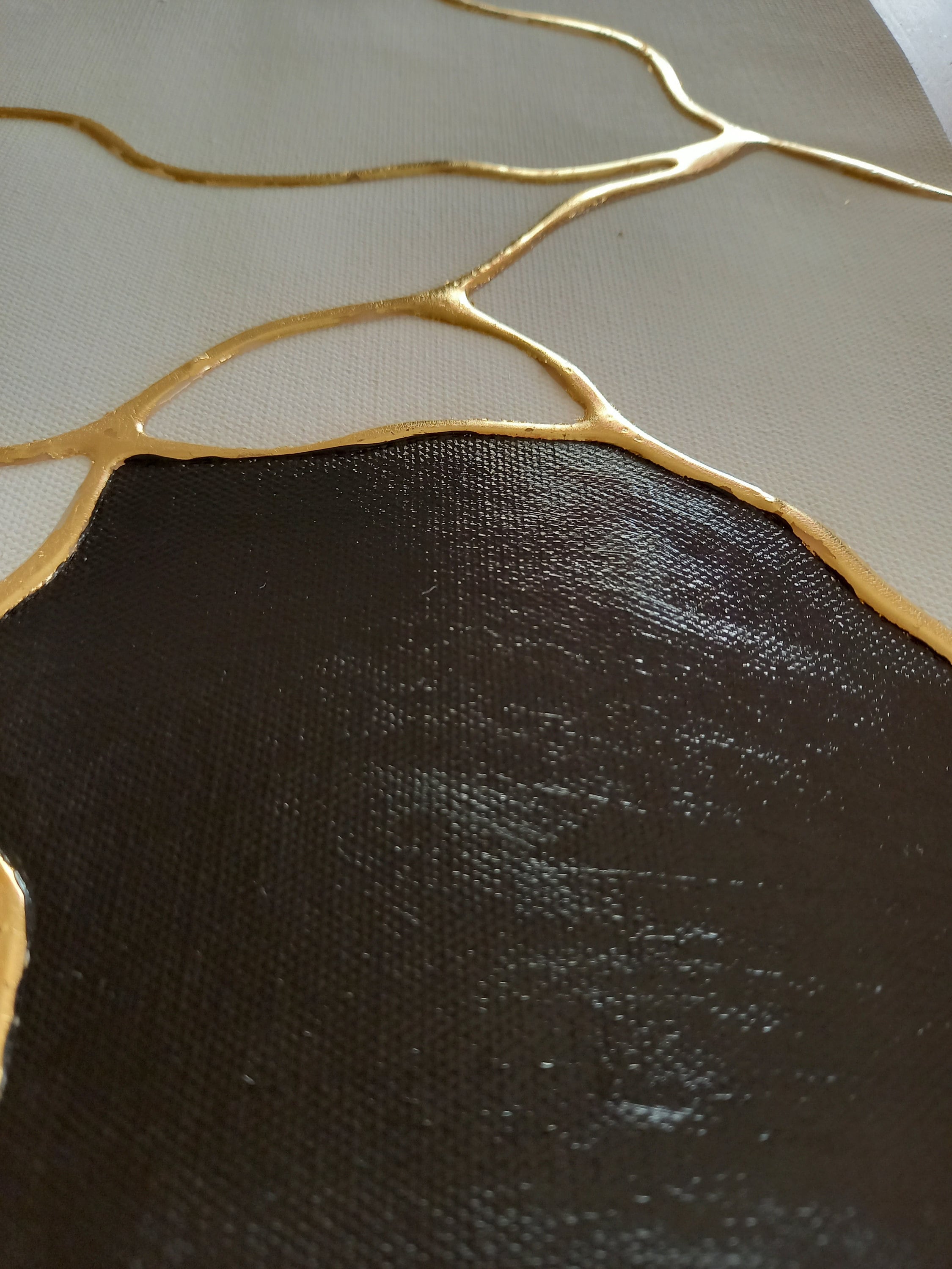 Kintsugi Art Mosaic Wall Art Black and White Wall Art - Etsy