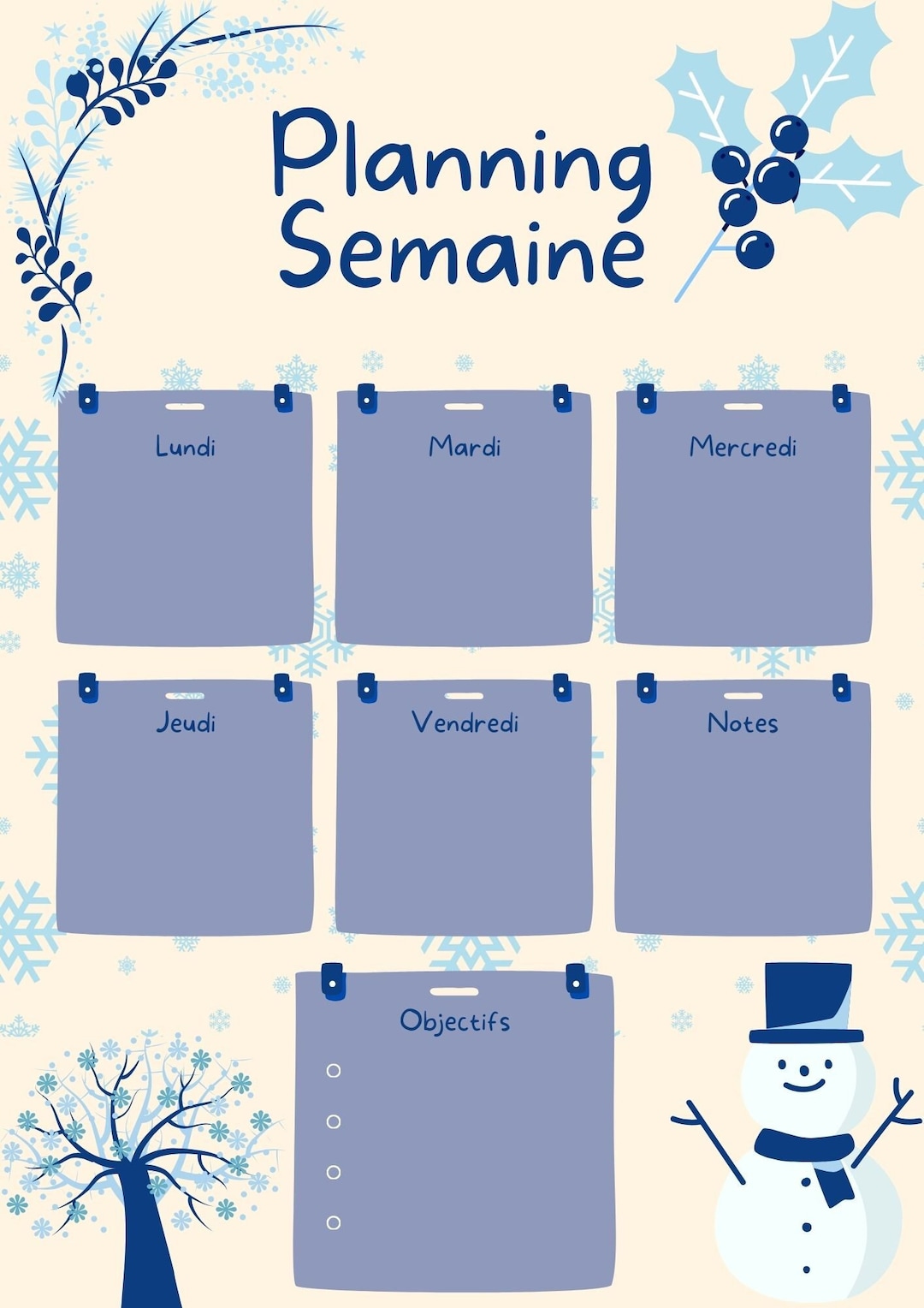 Winter Theme Week Planner - Etsy