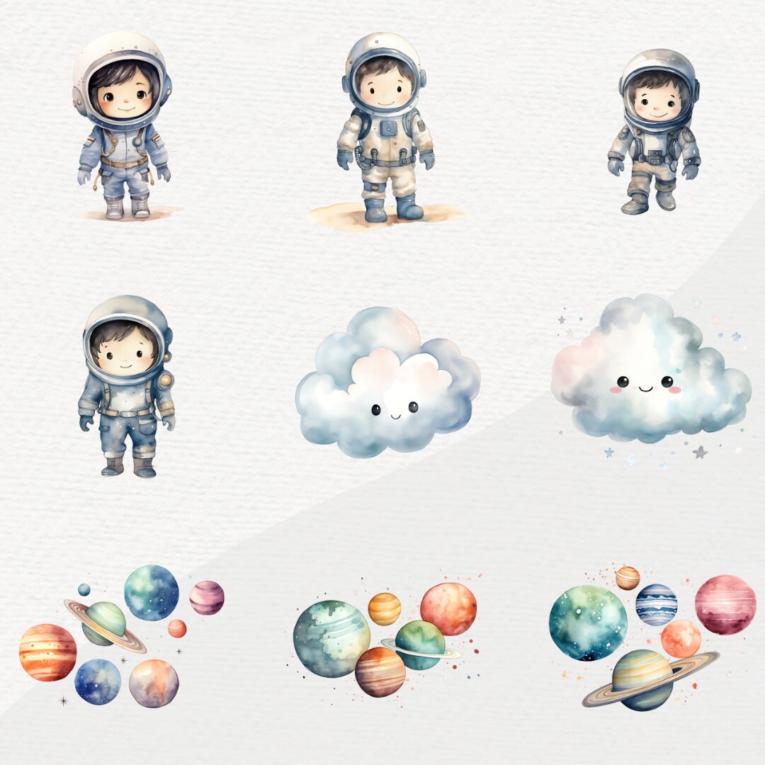 Clipart, Space, Rocket, Astronaut, Planets, 53 PNG Files, Transparent ...