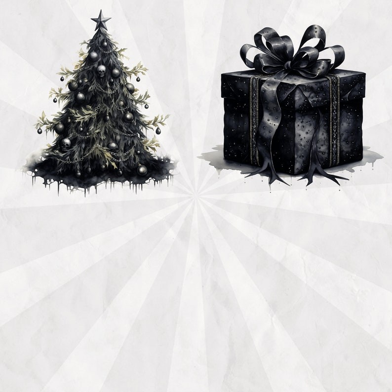 Clipart, Christmas, Gothic, 30 PNG Files, Transparent Background, 300 ...