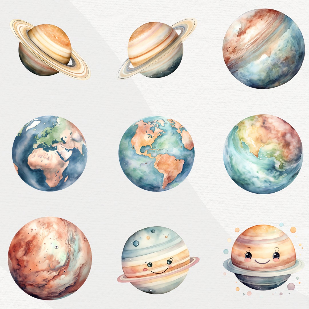 Clipart, Space, Rocket, Astronaut, Planets, 53 PNG Files, Transparent ...