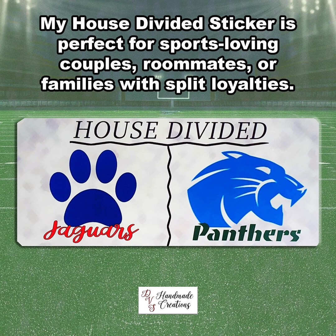 House Divided Sticker: Custom Rivalry Decal - Etsy
