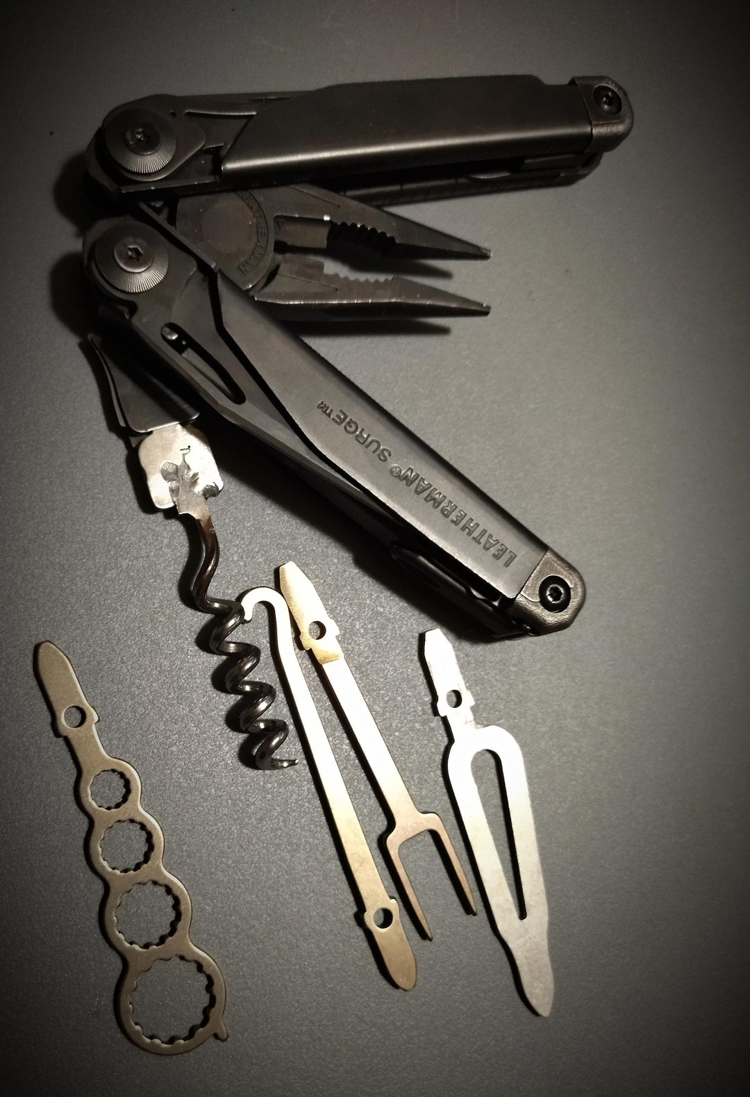 Tool Kit for Leatherman Surge. Corkscrew. Hook. Fork. Shekelmaker. Inch ...
