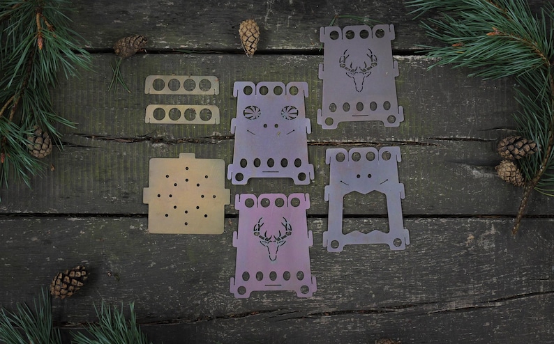 Hobo Stove Titanium Colored Grade5. Deer Symbols. Lite. Melontools - Etsy