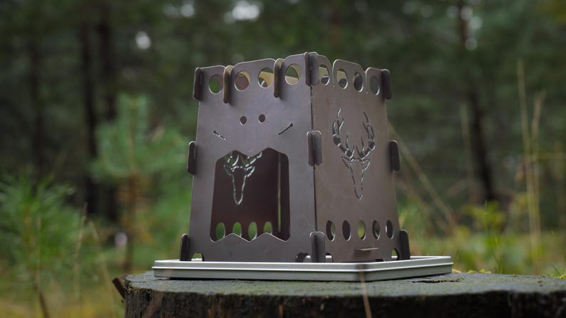 Hobo Stove Titanium Colored Grade5. Deer Symbols. Lite. Melontools - Etsy