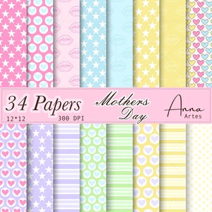 Mother's Day Digital Paper, Instant Download - Etsy