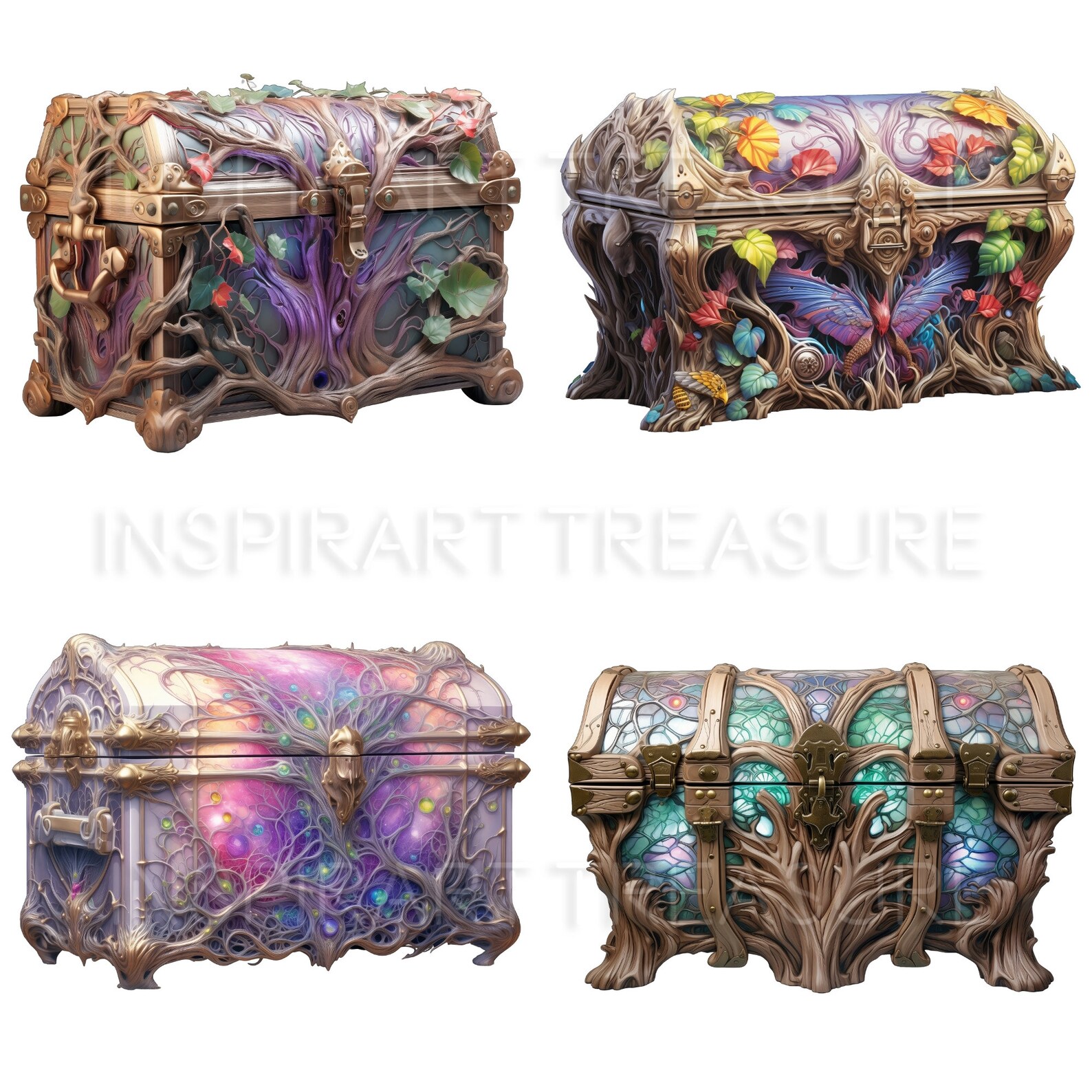 Mystical Printable, Enchanted Faeries Chest Clipart, Magic Crafting Kit ...