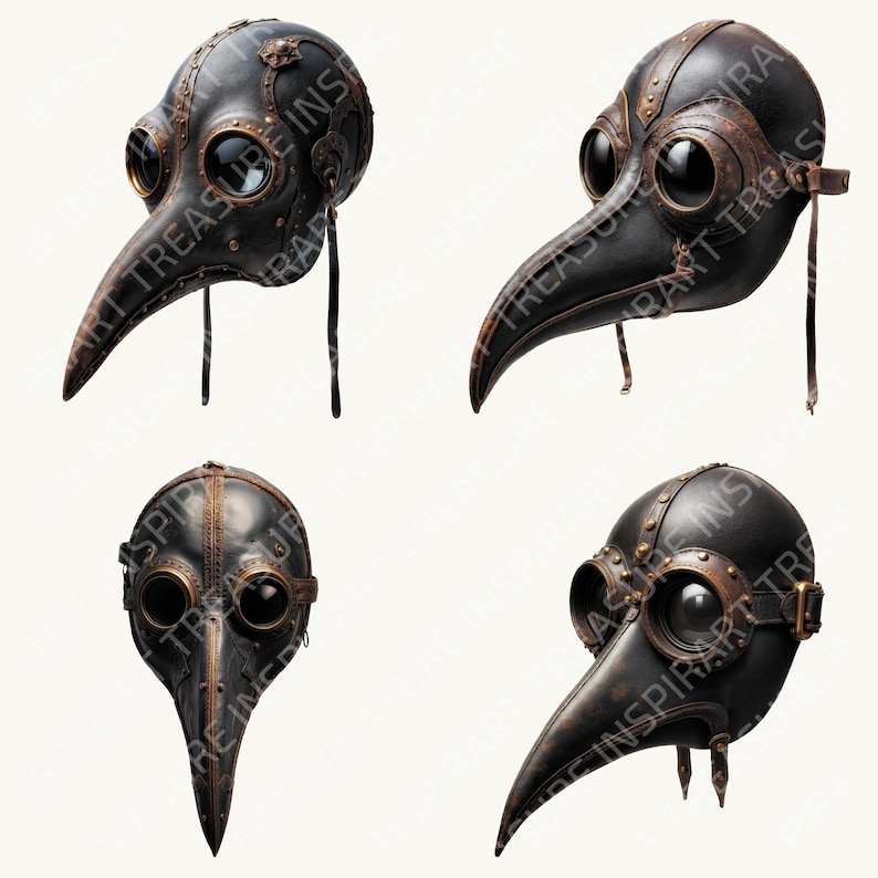 Black Plague Doctor Mask PNG Clipart Printable Leather Plague Mask PNG ...