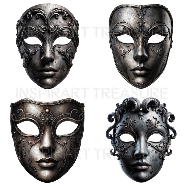 Iron Masquerade Mask Clipart PNG Carnival Masks for Woman, Ideal for ...