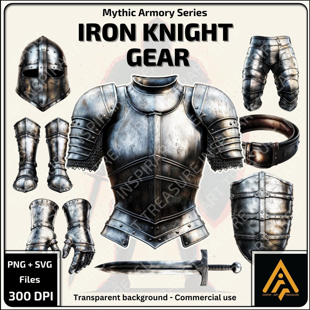 Iron Knight Armor Set Knight SVG PNG Full Armor Set Epic Battle Fantasy ...