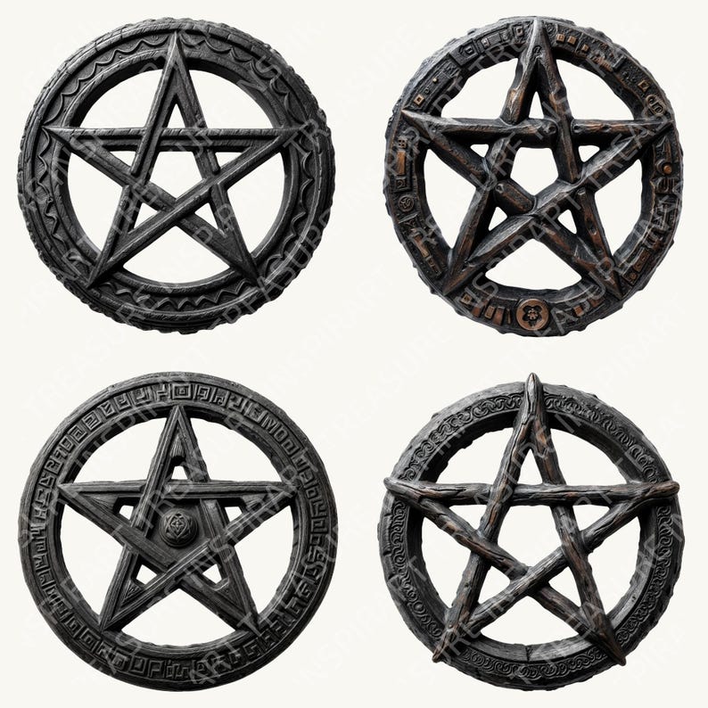 Wiccan Wood Pentagram PNG Clipart Printable Ritual Item PNG Mystical ...