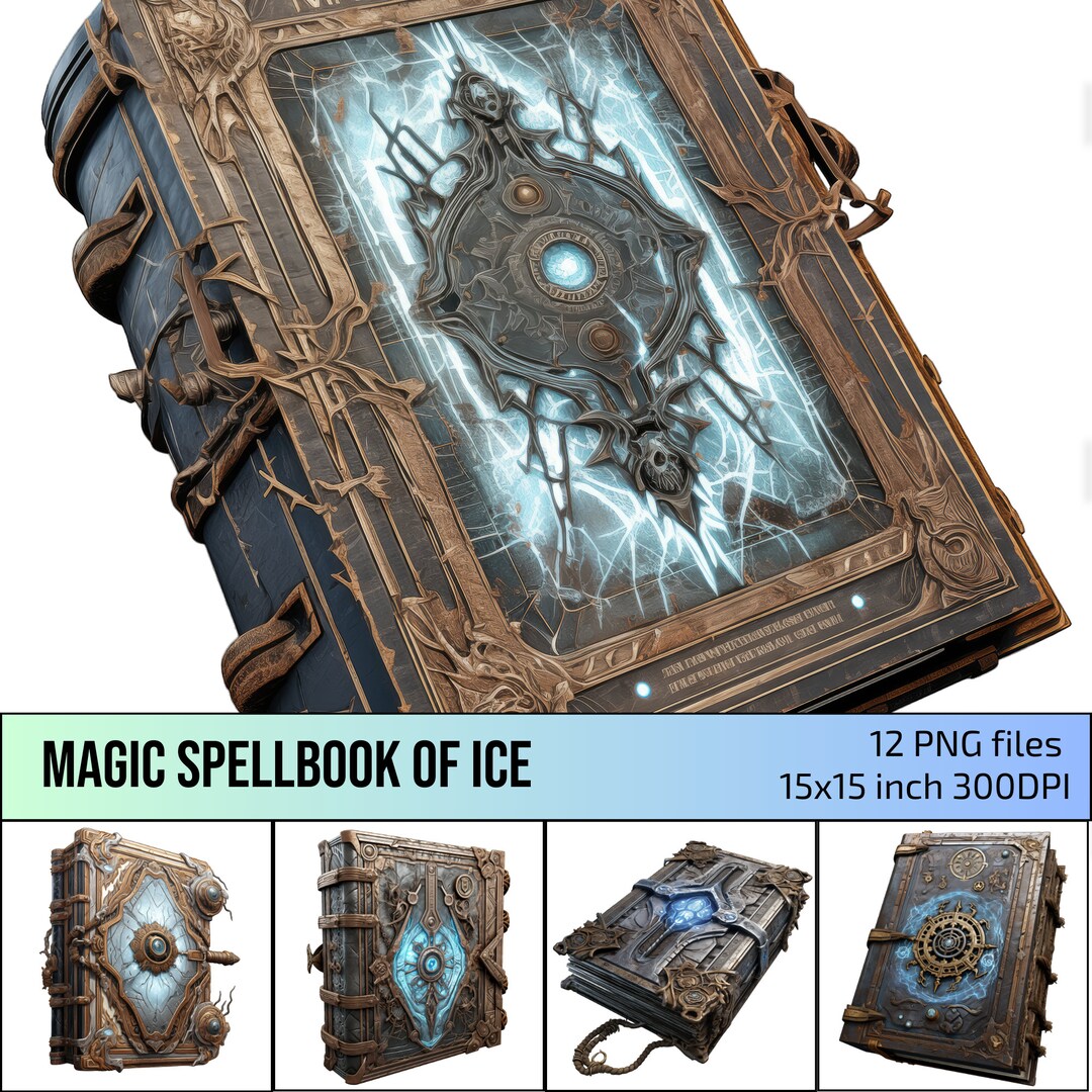 Printable Magic Spellbook 04, Fantasy Witchcraft Clipart, Digital ...