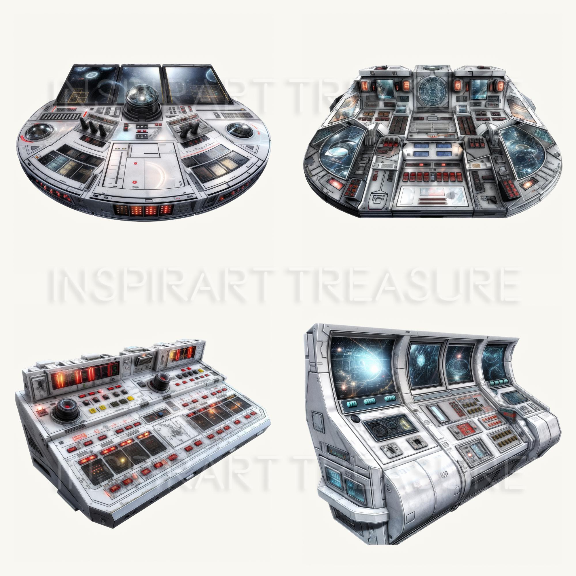 PNG Spaceship Control Panel Clipart Watercolor, Sci-fi Digital ...