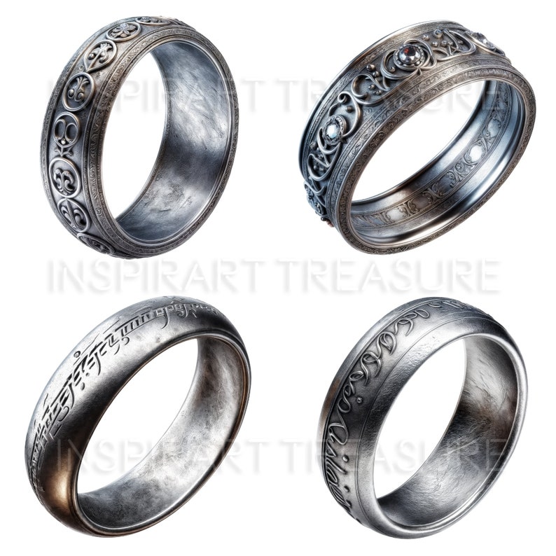Fantasy Silver Ring Clipart Set, Magic Ring Clipart PNG Simple Ring ...