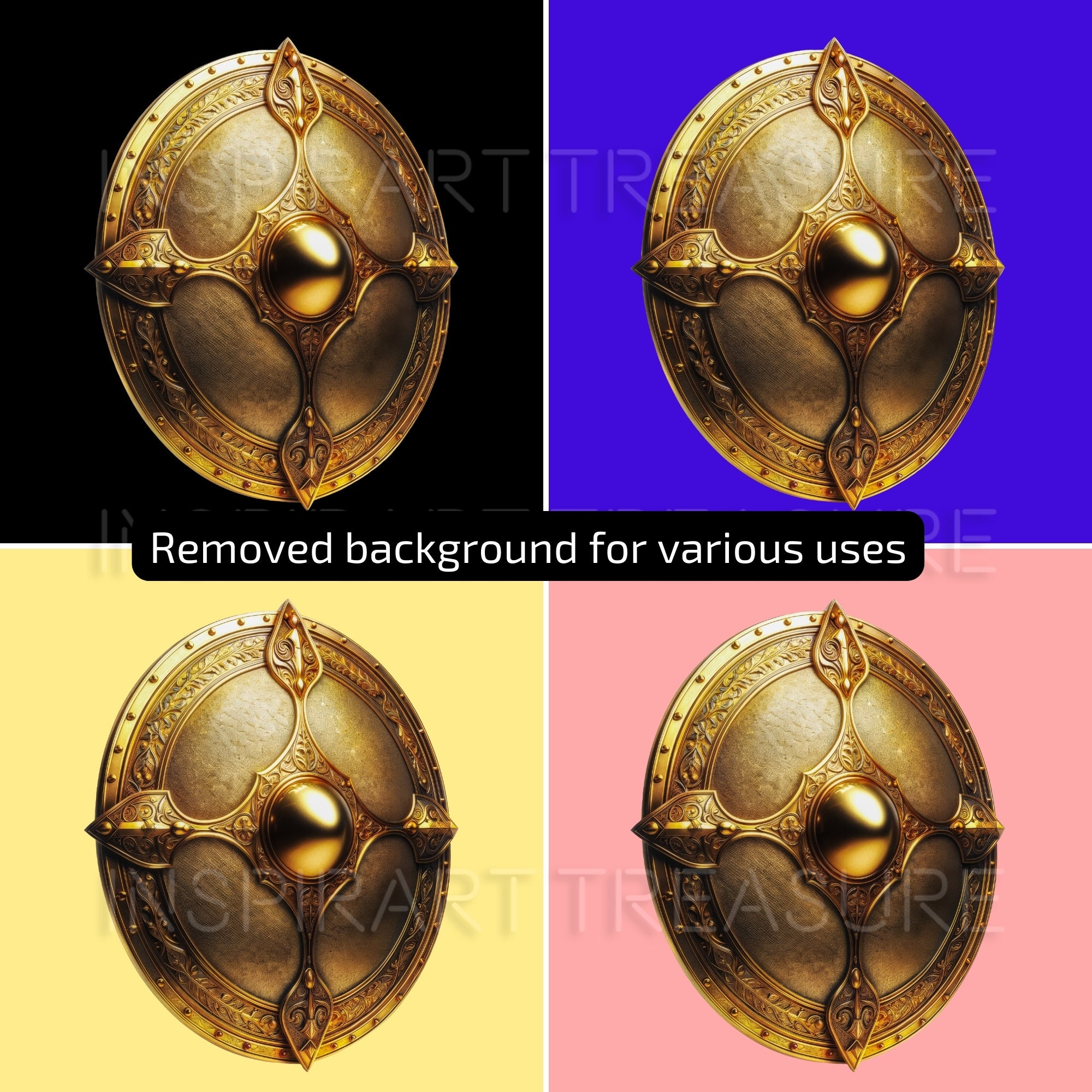 Gold Shield Clipart, Golden Knight Shield PNG for DIY Projects ...