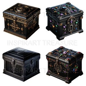 Dark Mystic Box Clipart, Fantasy Travel Box Mystical Gifts PNG Box DIY ...