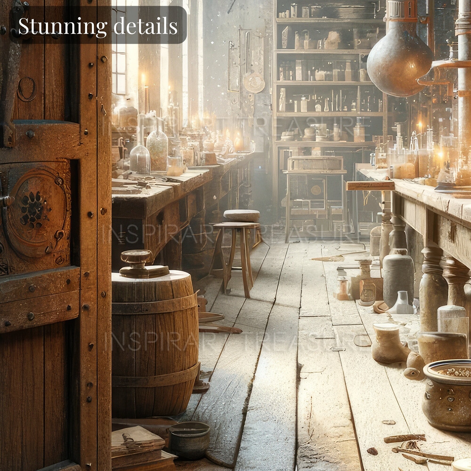 Alchemy Laboratory Clipart, Enchanting Wiccan Art, Ancient Mystic Lab ...