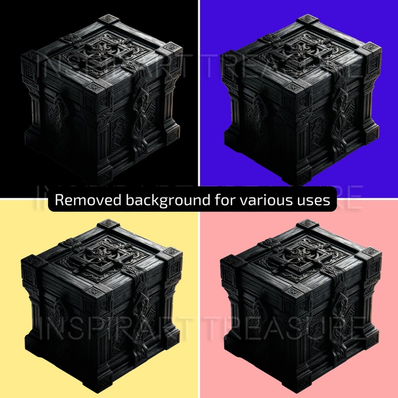 Dark Mystic Box Clipart, Fantasy Travel Box Mystical Gifts PNG Box DIY ...