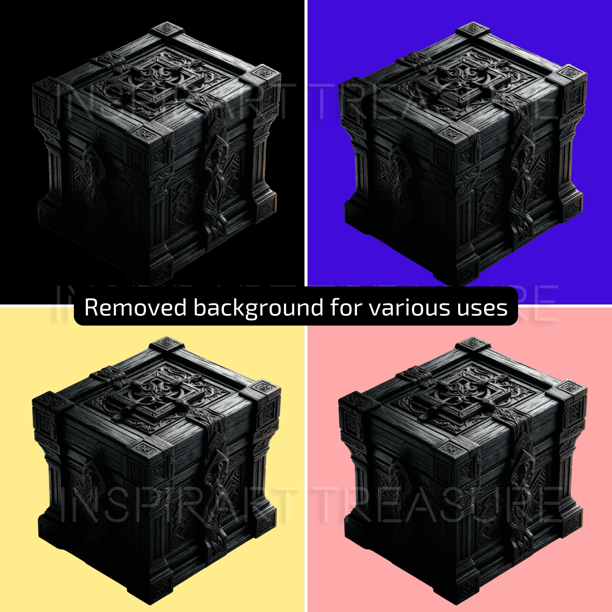 Dark Mystic Box Clipart, Fantasy Travel Box Mystical Gifts PNG Box DIY ...