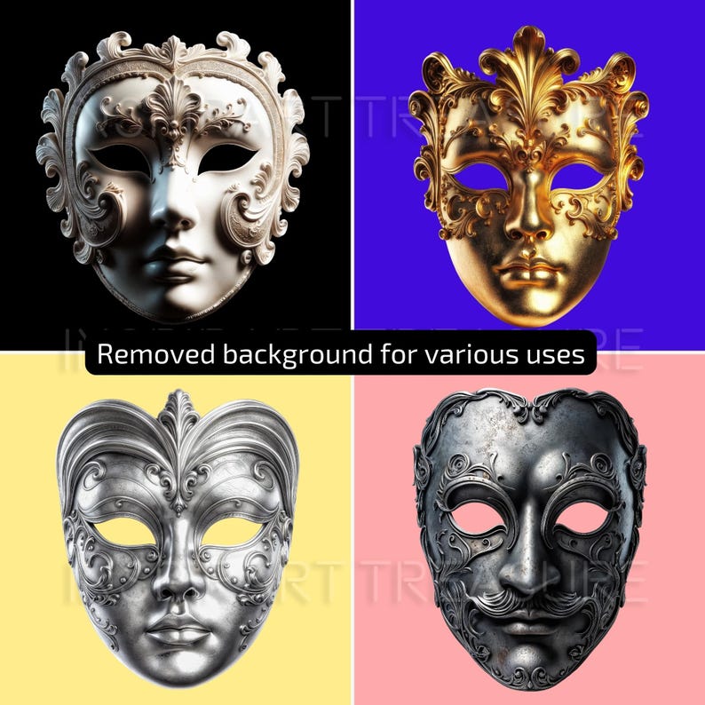 Victorian Masquerade Mask PNG Clipart Collection Printable Carnival ...