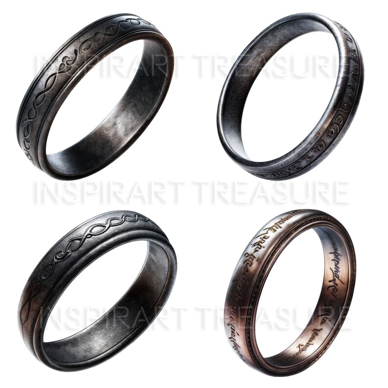 Fantasy Metal Ring Clipart Set, Magic Ring Clipart PNG Simple Iron ...