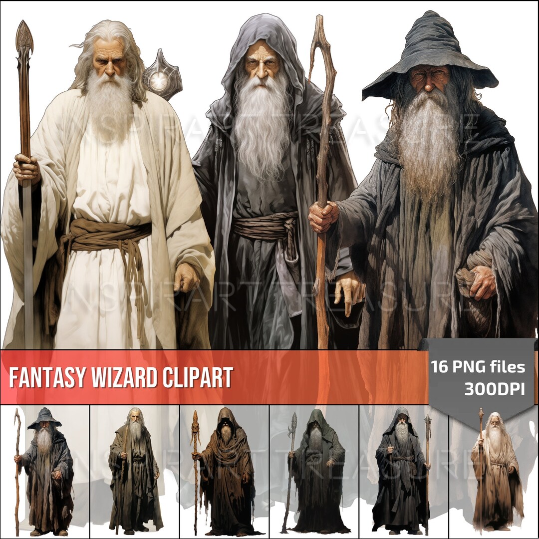 Witchcraft Kit Fantasy Wizard Clipart, Mystical Mage Watercolor Wiccan ...