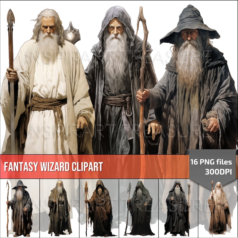 Witchcraft Kit Fantasy Wizard Clipart, Mystical Mage Watercolor Wiccan ...