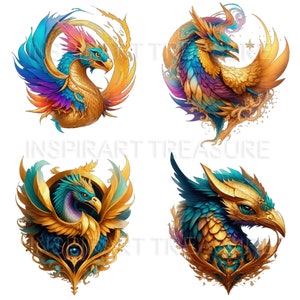 Fantasy Birds Clipart PNG, Digital Scrapbook, Magic Paper Craft Kit ...