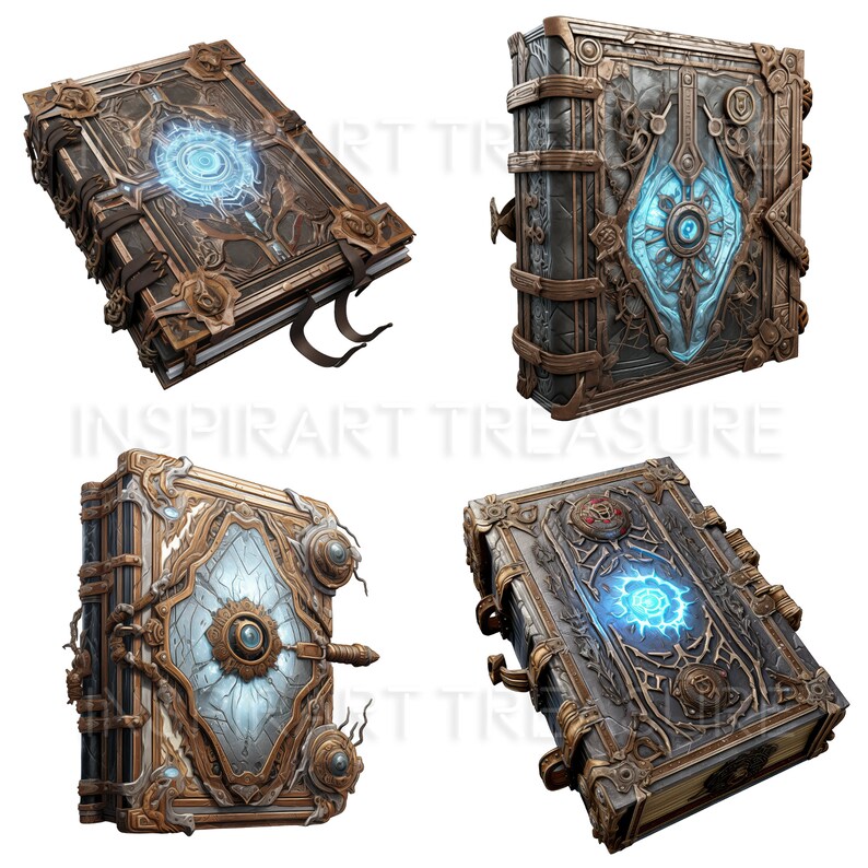 Printable Magic Spellbook 04, Fantasy Witchcraft Clipart, Digital ...