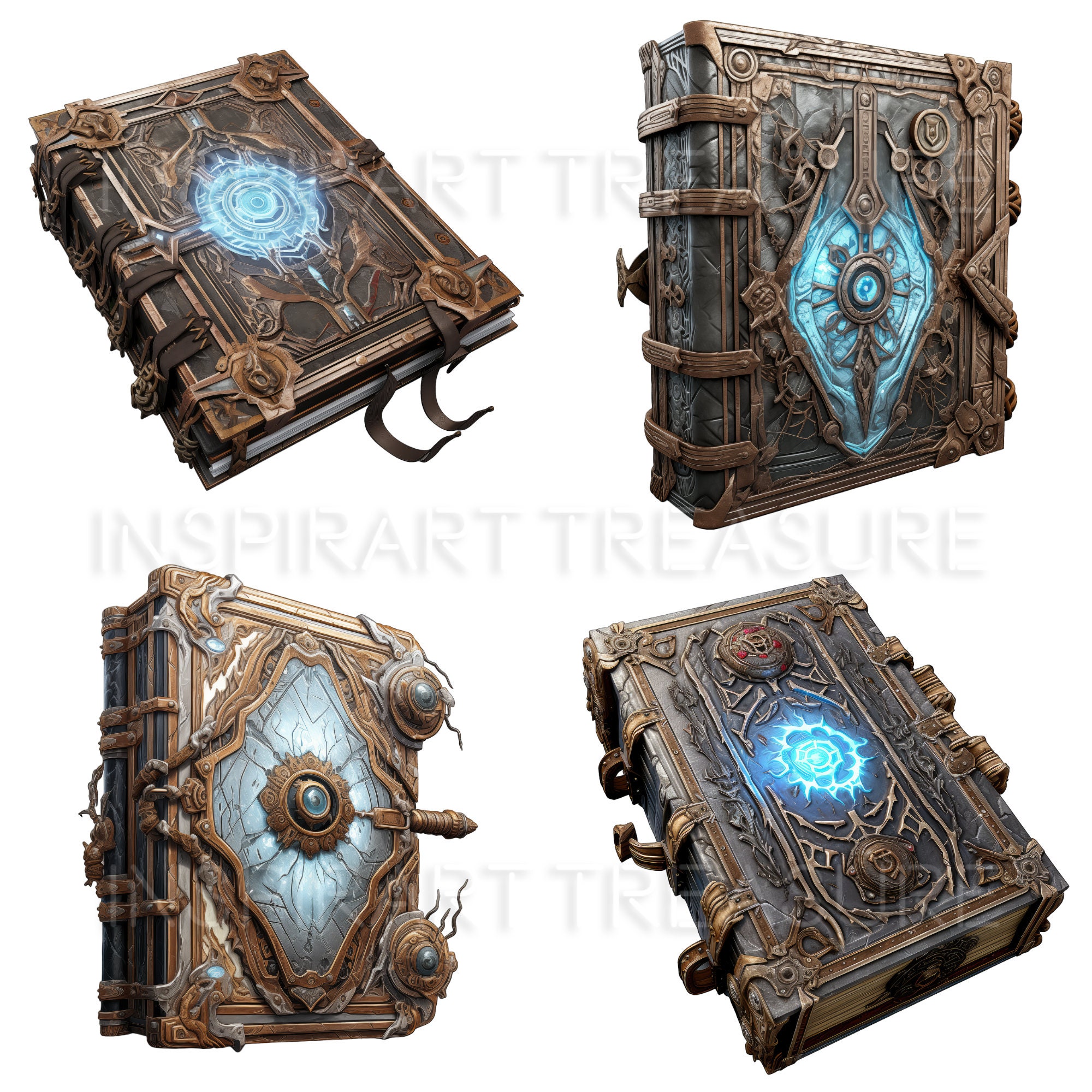 Printable Magic Spellbook 04, Fantasy Witchcraft Clipart, Digital ...