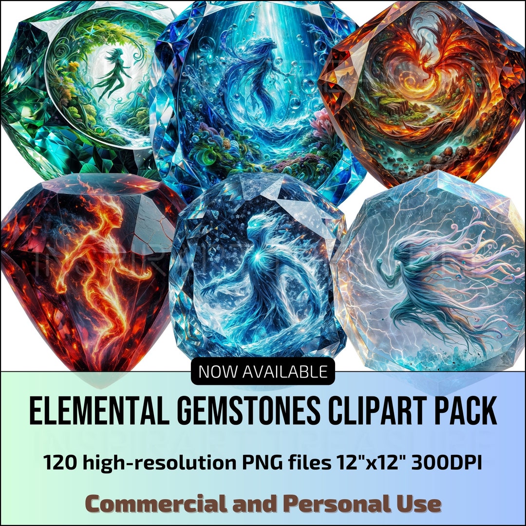 Elemental Gemstone Clipart Collection Gemstone Elemental Magic Item PNG ...